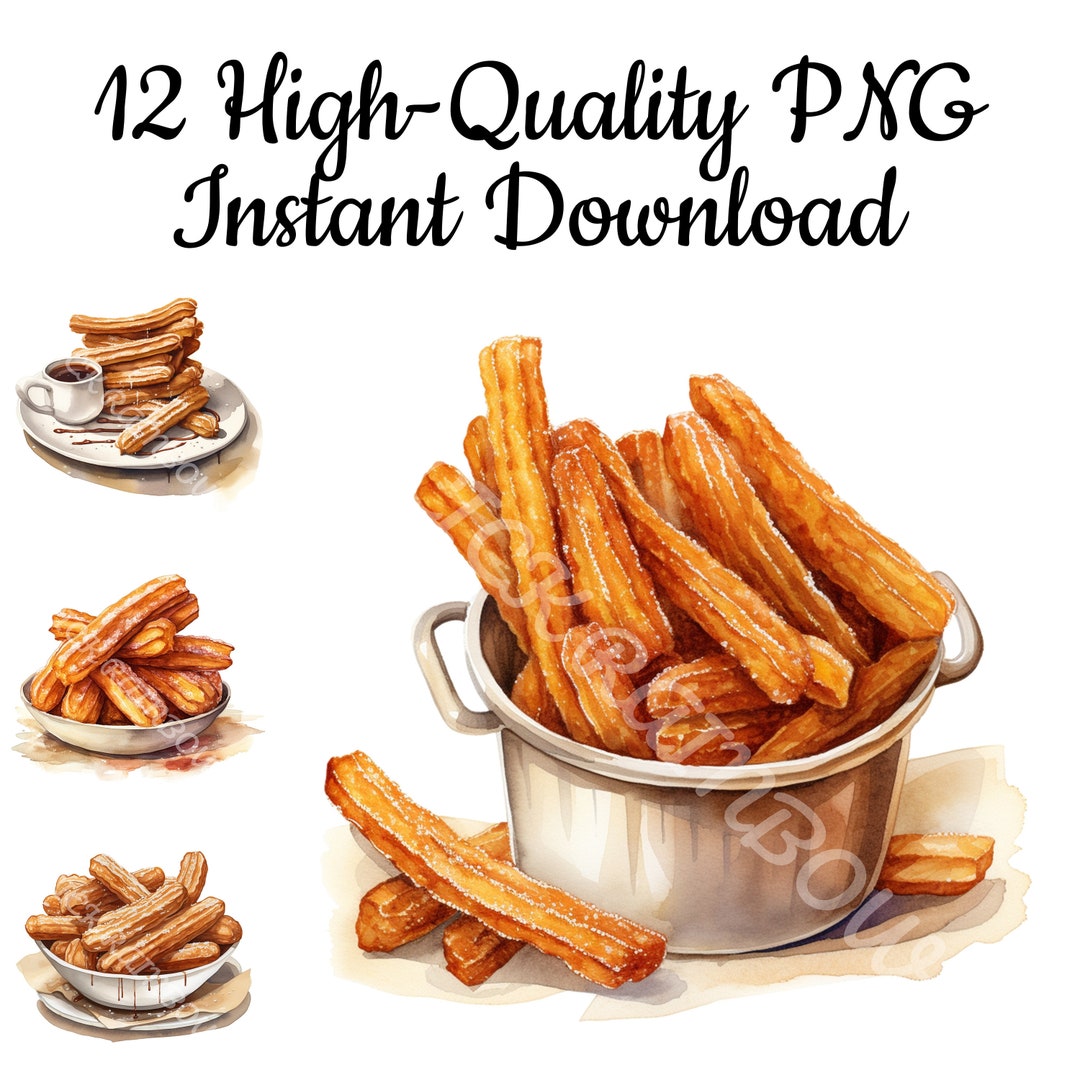 Churros Clipart, 12 High-quality PNG, Churros Printable, Sublimation ...