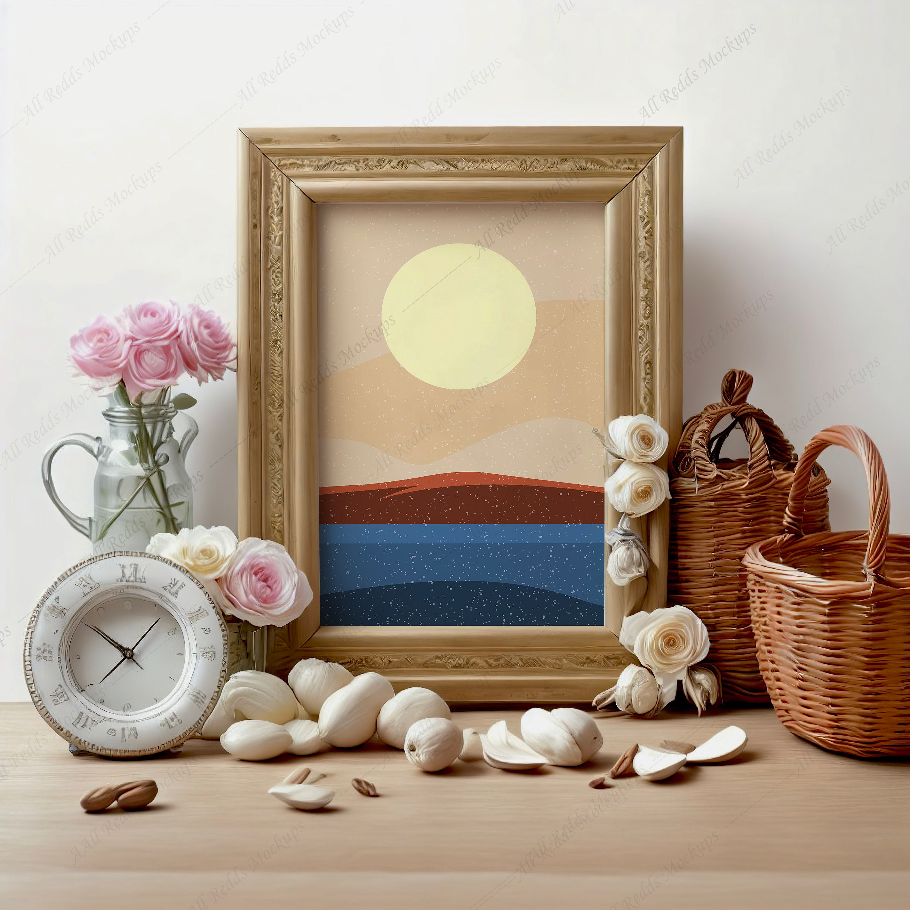 2x3 Vintage Gold Frame Mockup | Nostalgic Gilded Photo Frame | Golden ...
