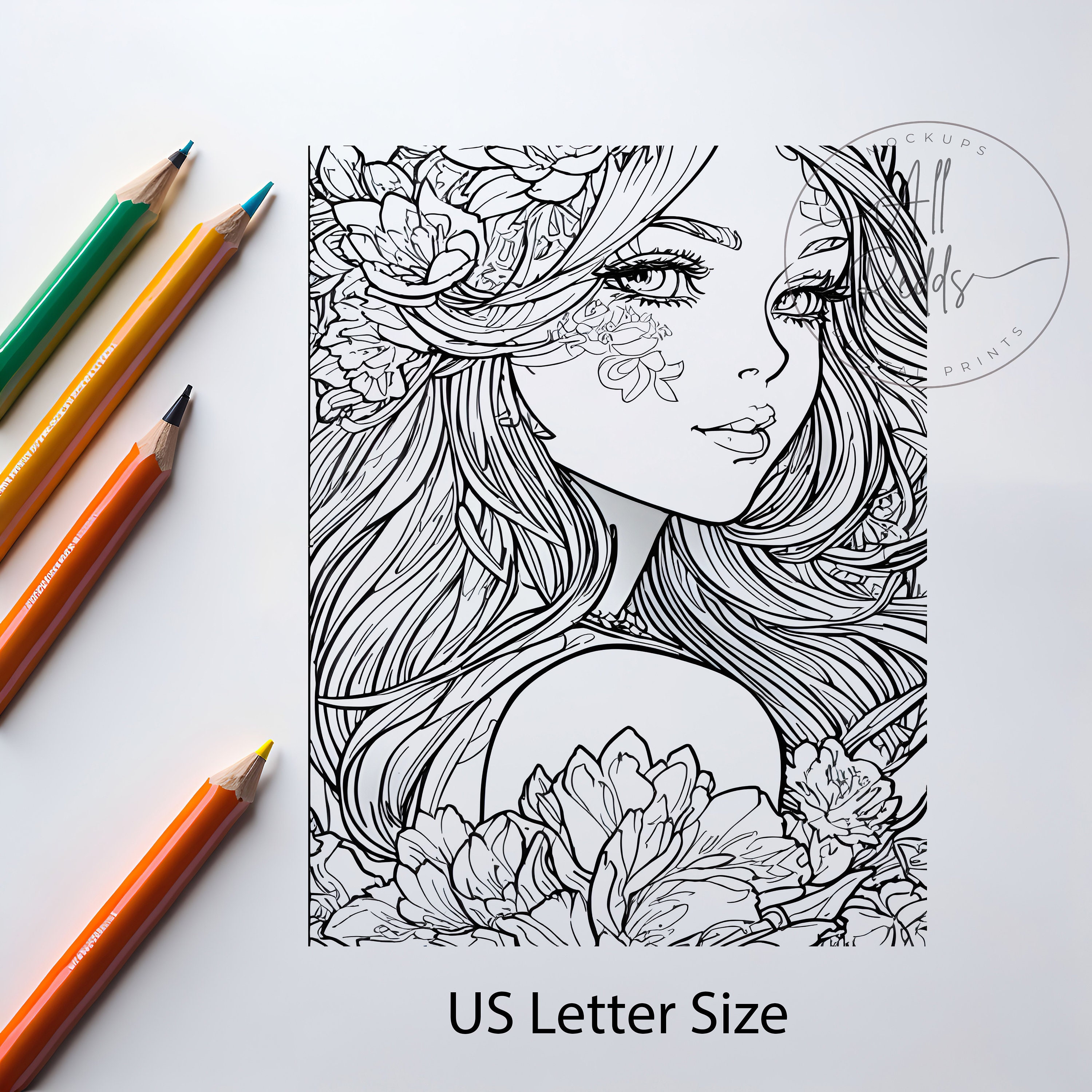 Flexible Coloring Page Mockup PSD for Kids | 3 Sizes 4K Paper ...