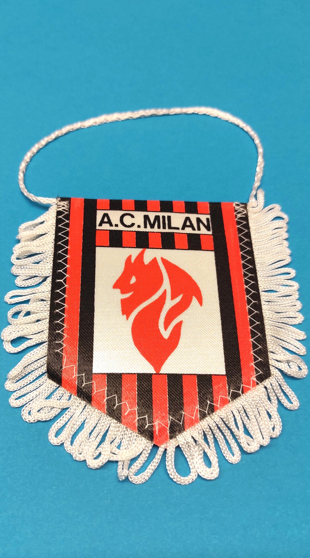 AC Milan 1980s Soccer Football Handmade Pennant / Vintage Item With ...