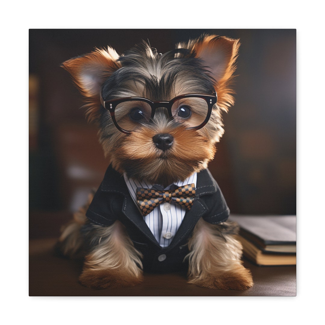 Dog Portrait, Yorkie Portrait, Puppy Portrait, Canvas Gallery Wraps ...