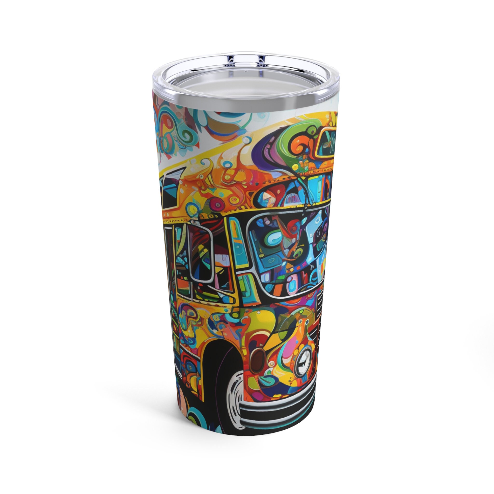 School Bus Artwork Fun School Bus Tumbler 20oz Abstract - Etsy