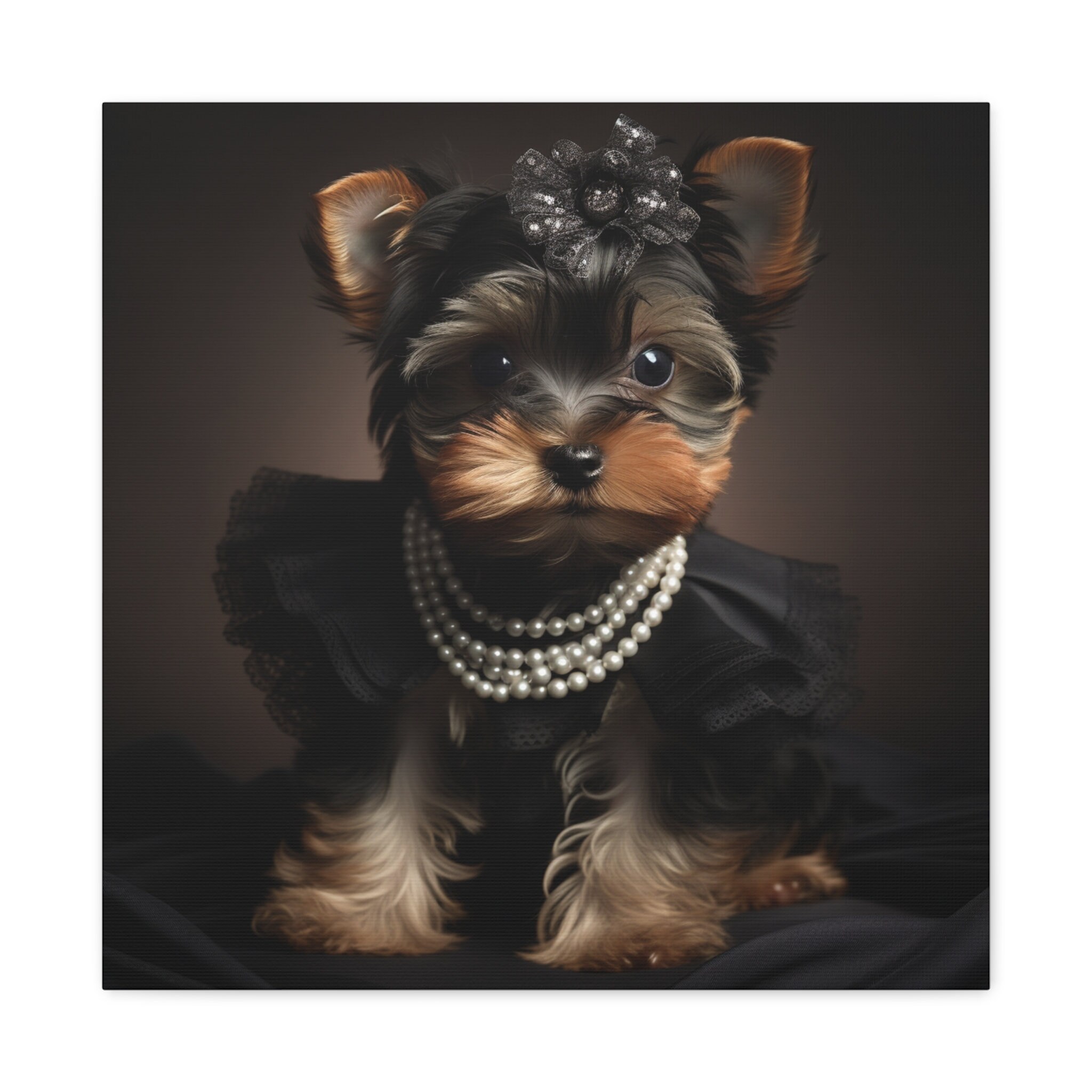 Yorkie Portrait Puppy Portrait Yorkie Mom Canvas Gallery - Etsy
