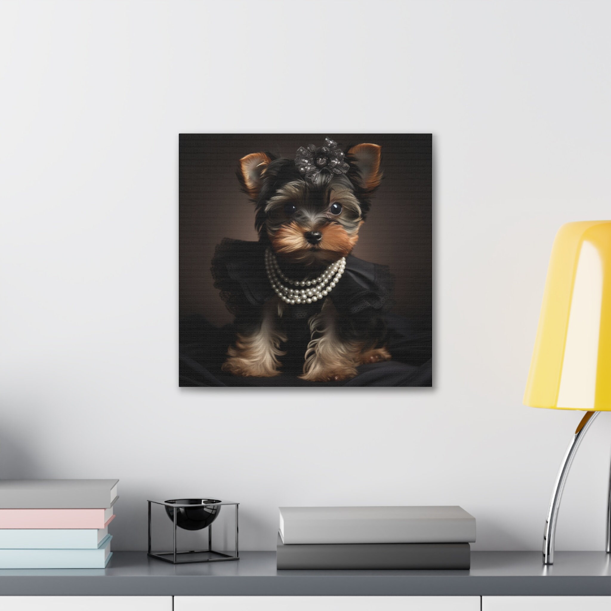 Yorkie Portrait Puppy Portrait Yorkie Mom Canvas Gallery - Etsy