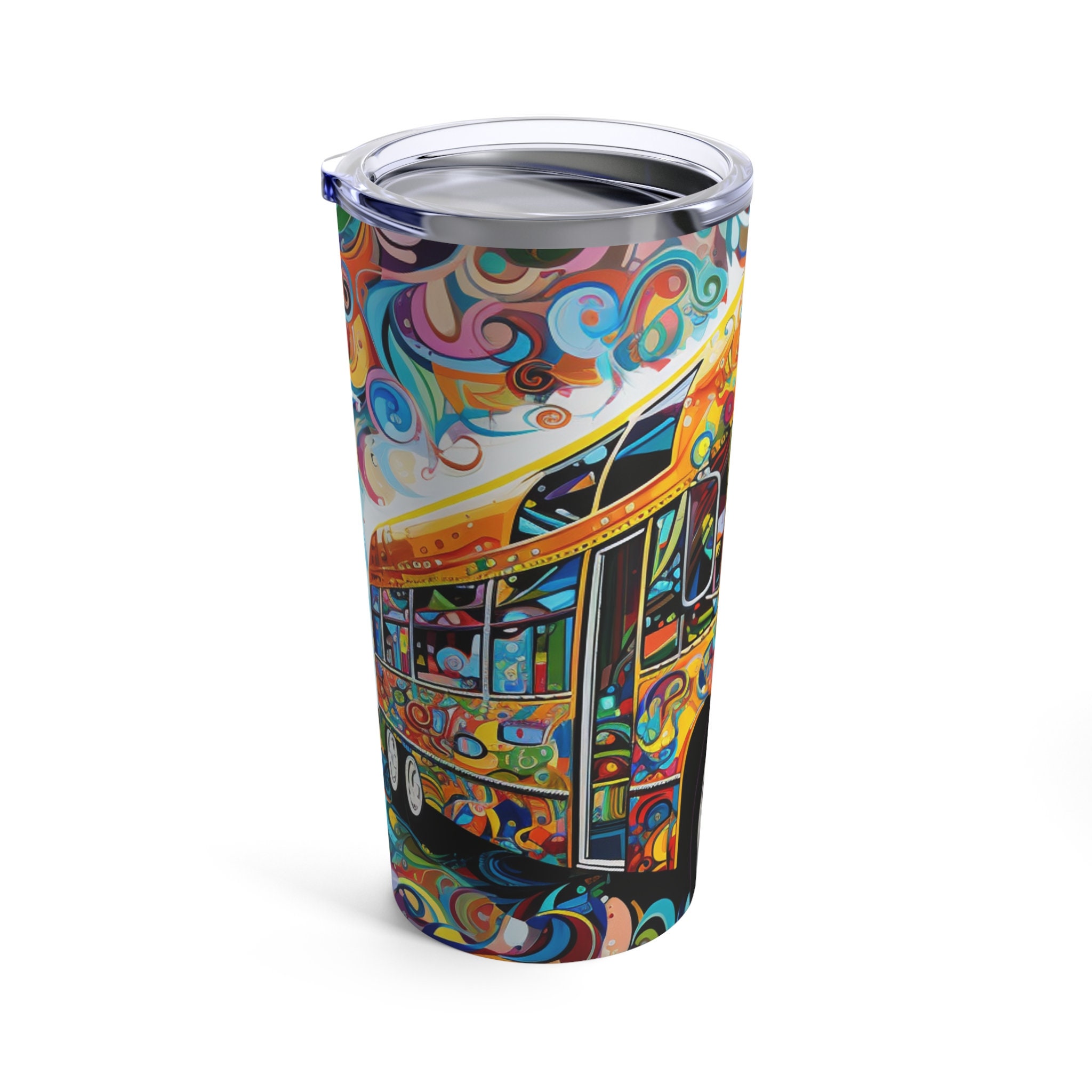 School Bus Artwork Fun School Bus Tumbler 20oz Abstract - Etsy