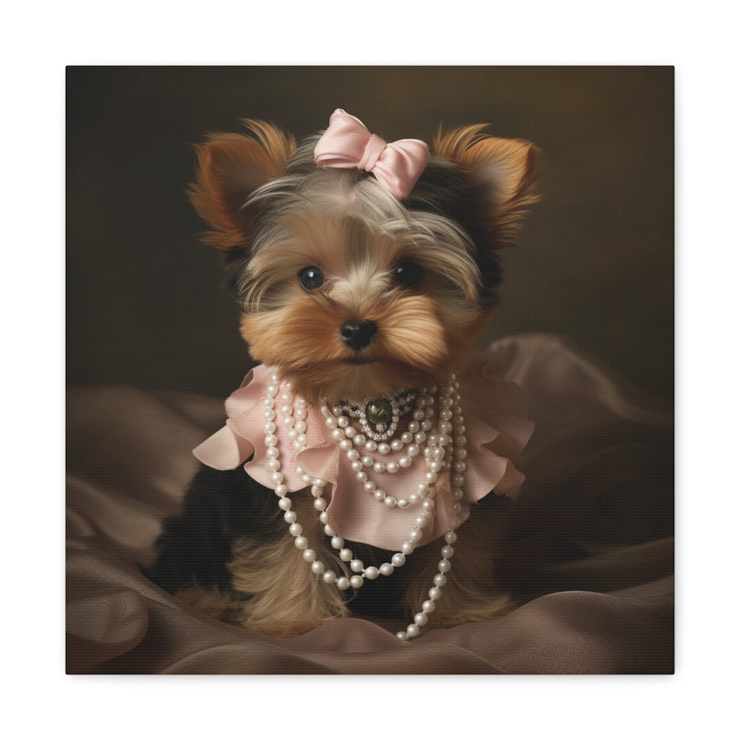 Dog Portrait, Pretty Puppy Portrait, Yorkie Portrait, Canvas Gallery ...