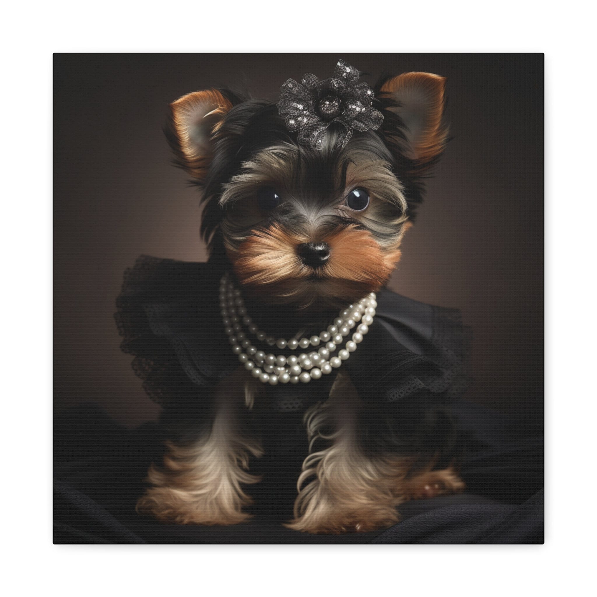 Yorkie Portrait Puppy Portrait Yorkie Mom Canvas Gallery - Etsy