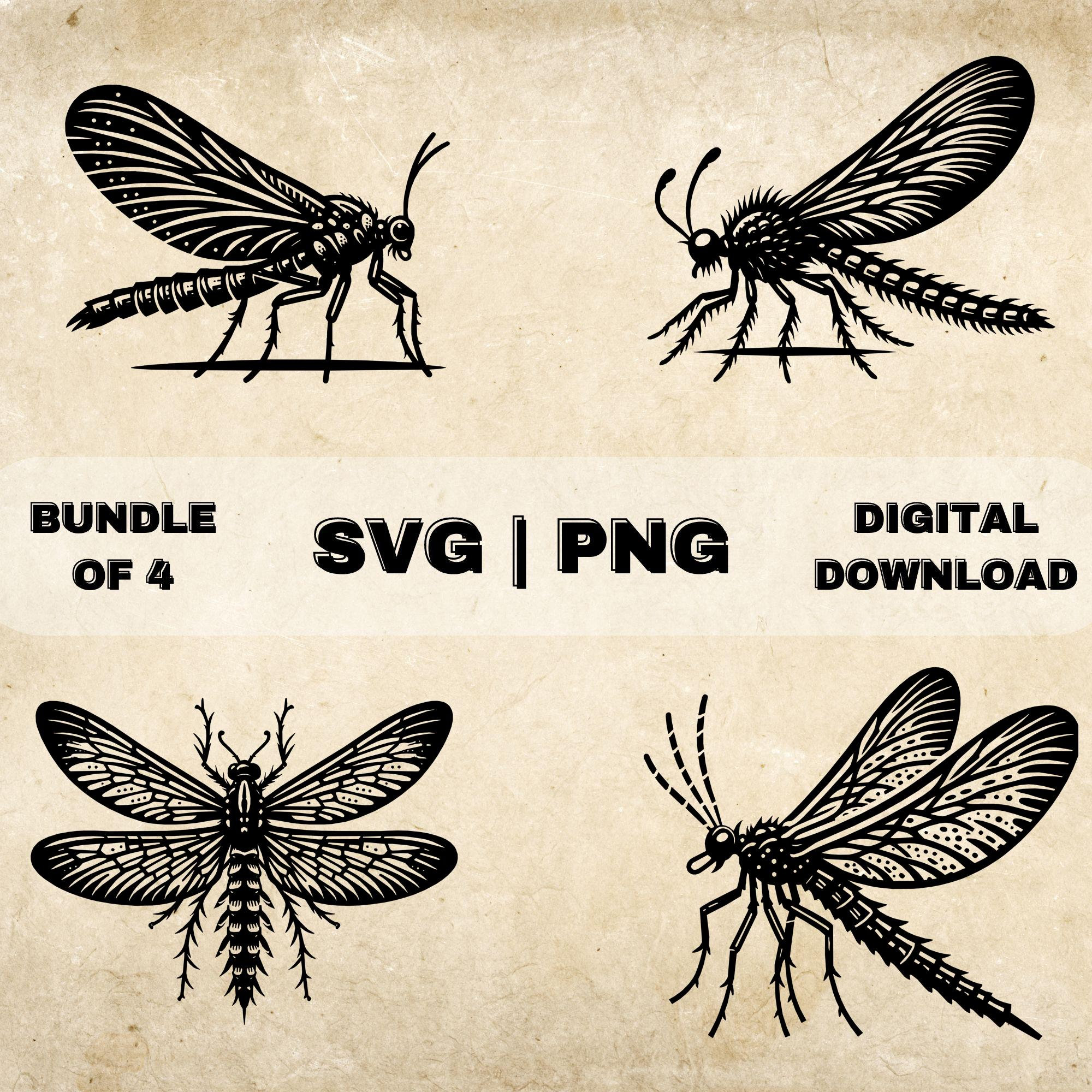 Mayfly SVG Bundle, Mayfly Clipart, Hand Drawn Insect Theme Vector ...