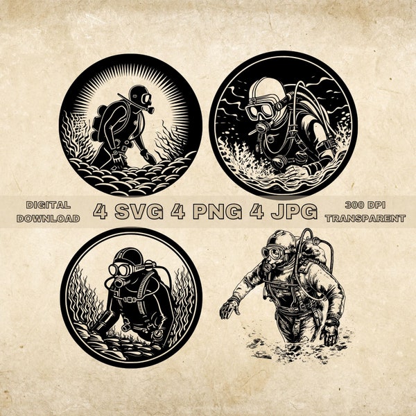 Scuba Diving Svg - Etsy