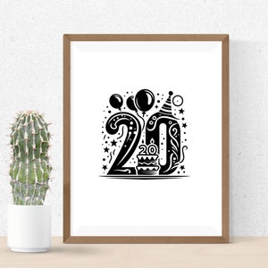 Number 20 SVG Bundle, 20th Birthday Clipart, Hand Drawn Twenty Themed ...