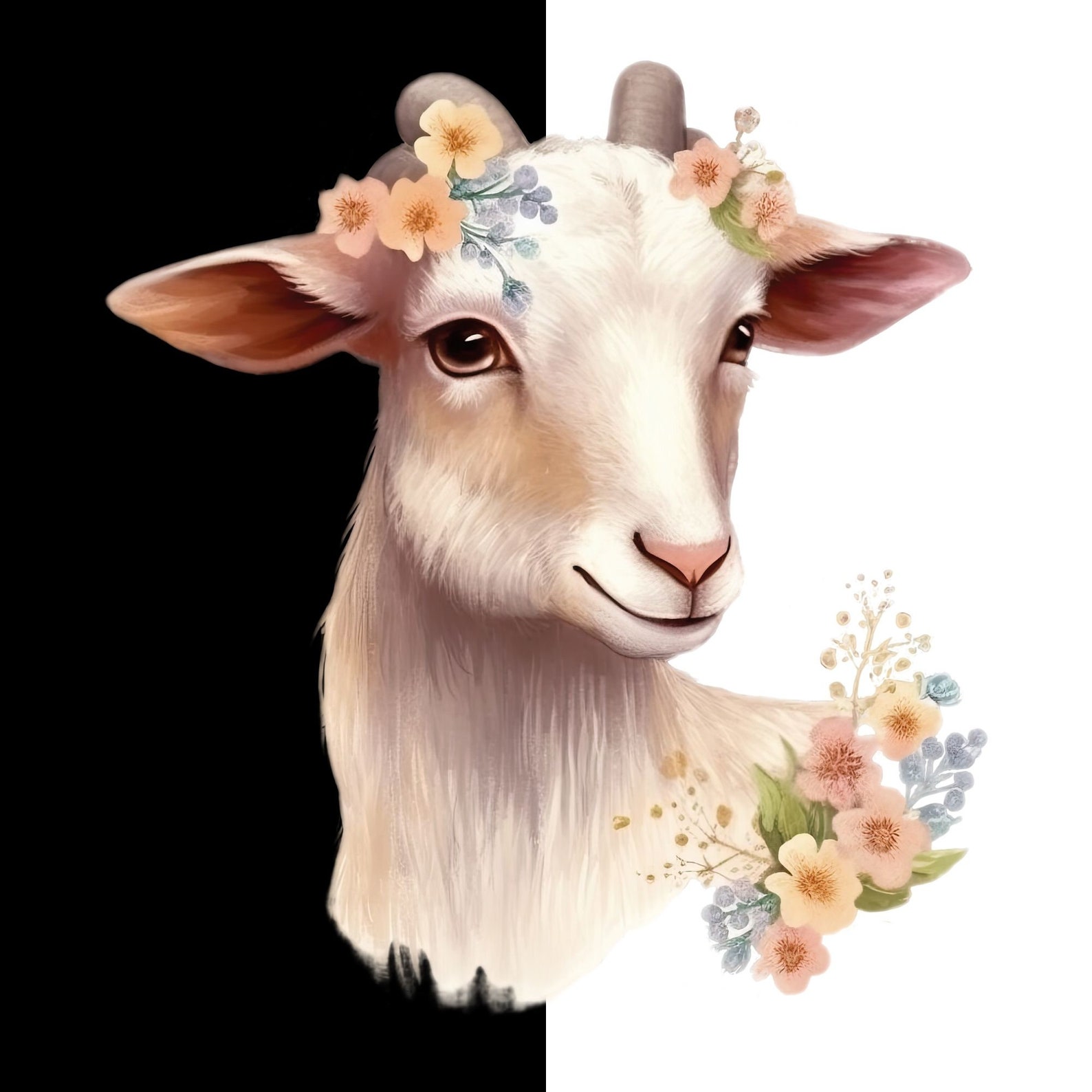 Cute Goat Clipart, Goat PNG Files for Sublimation, Goats Clip Art, Goat ...