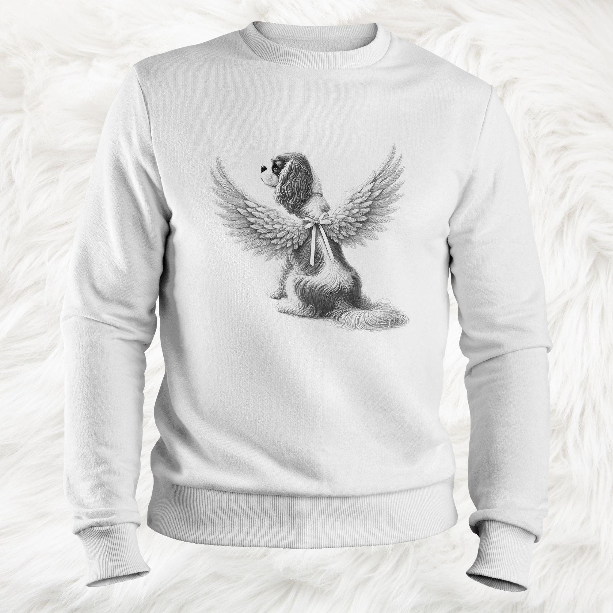 Cavalier King Charles Spaniel Memorial Angel Wings PNG Sublimation File ...