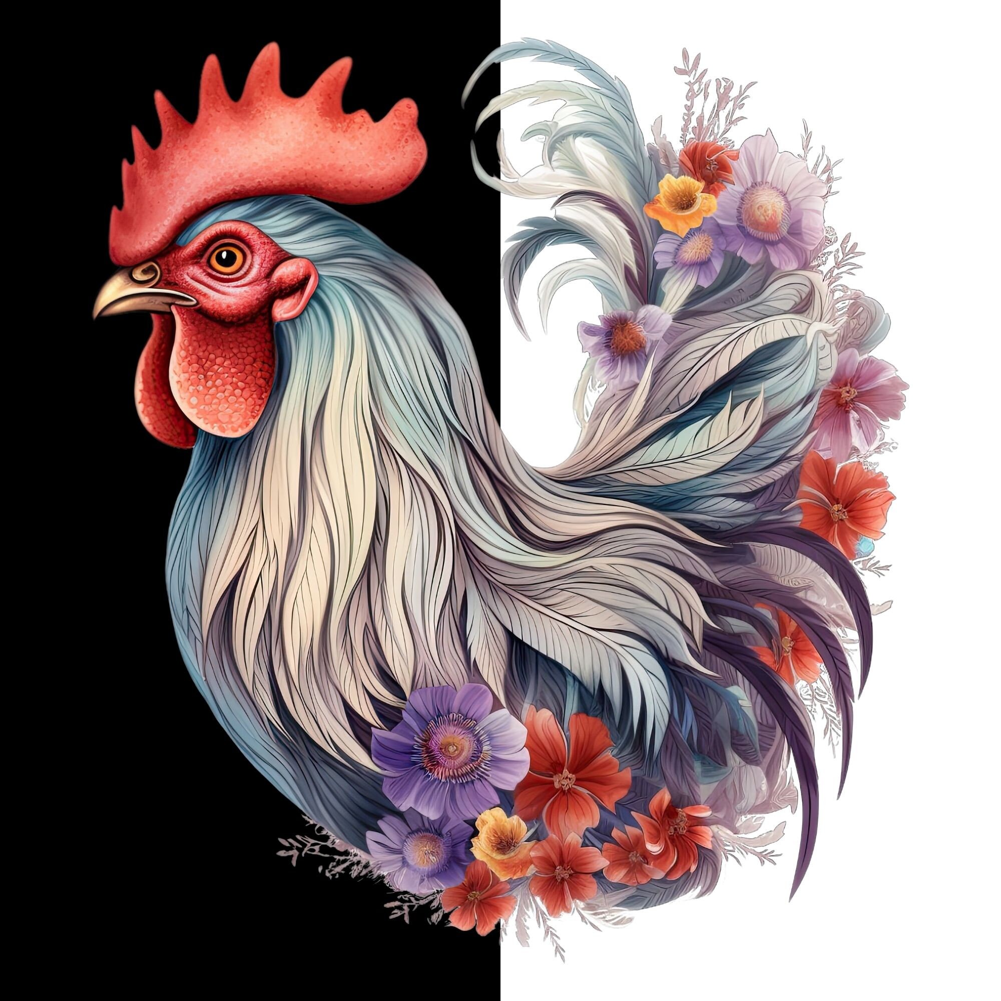 Rooster Clipart, Farm Animals PNG Files for Sublimation, Rooster Clip ...