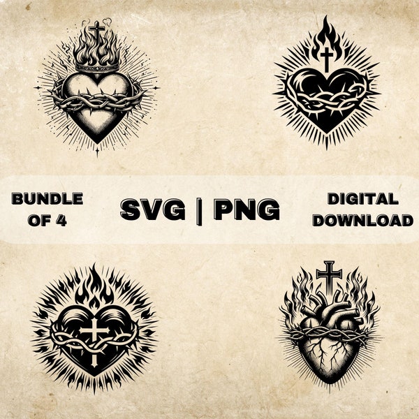 Sacred Heart of Jesus Svg - Etsy