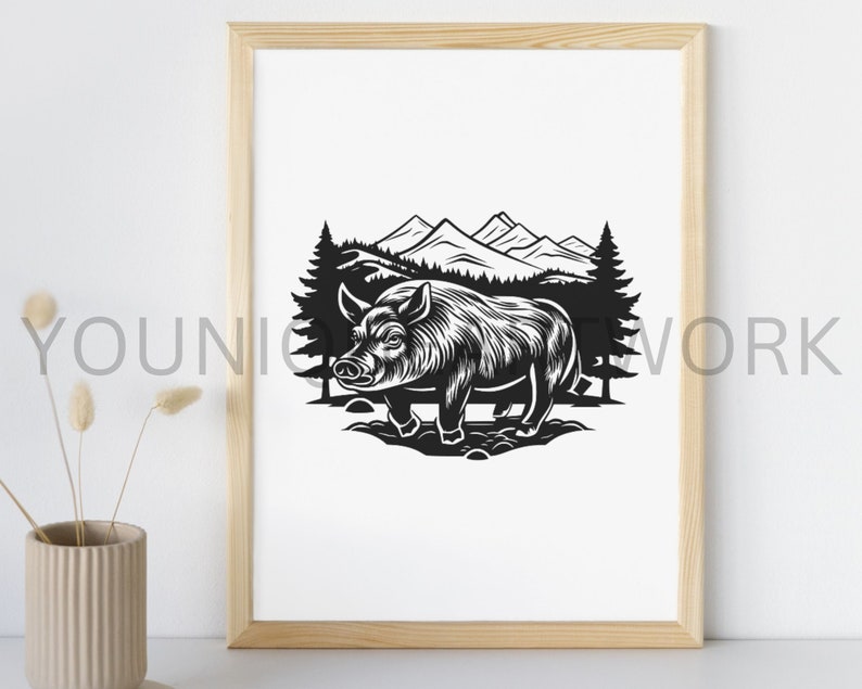 Wild Boar SVG Bundle PNG Boar Clipart Hand Drawn Boars - Etsy