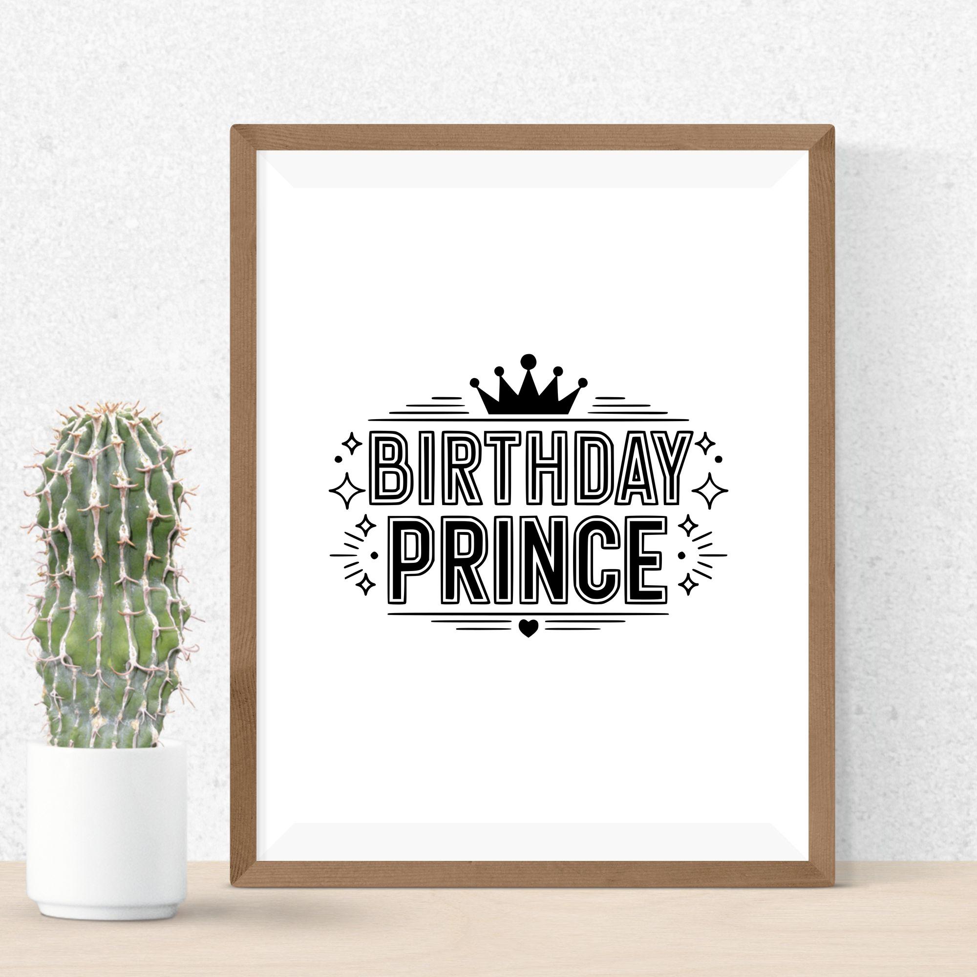 Birthday Prince SVG PNG Files for Boy's Party Decor, Crown Royal ...