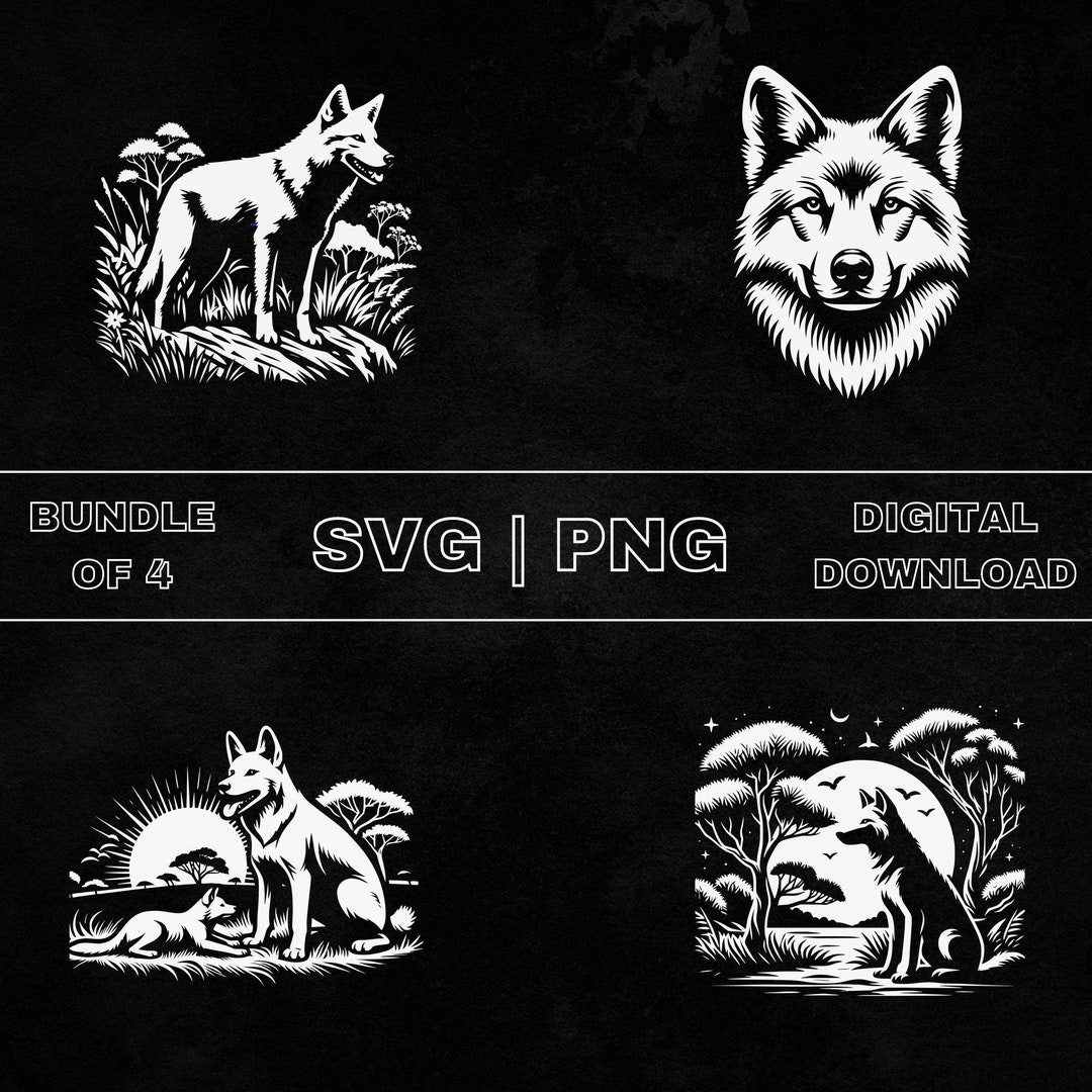 Dingo SVG Bundle, Dingo Clipart, Hand Drawn Dingo Theme Vector ...