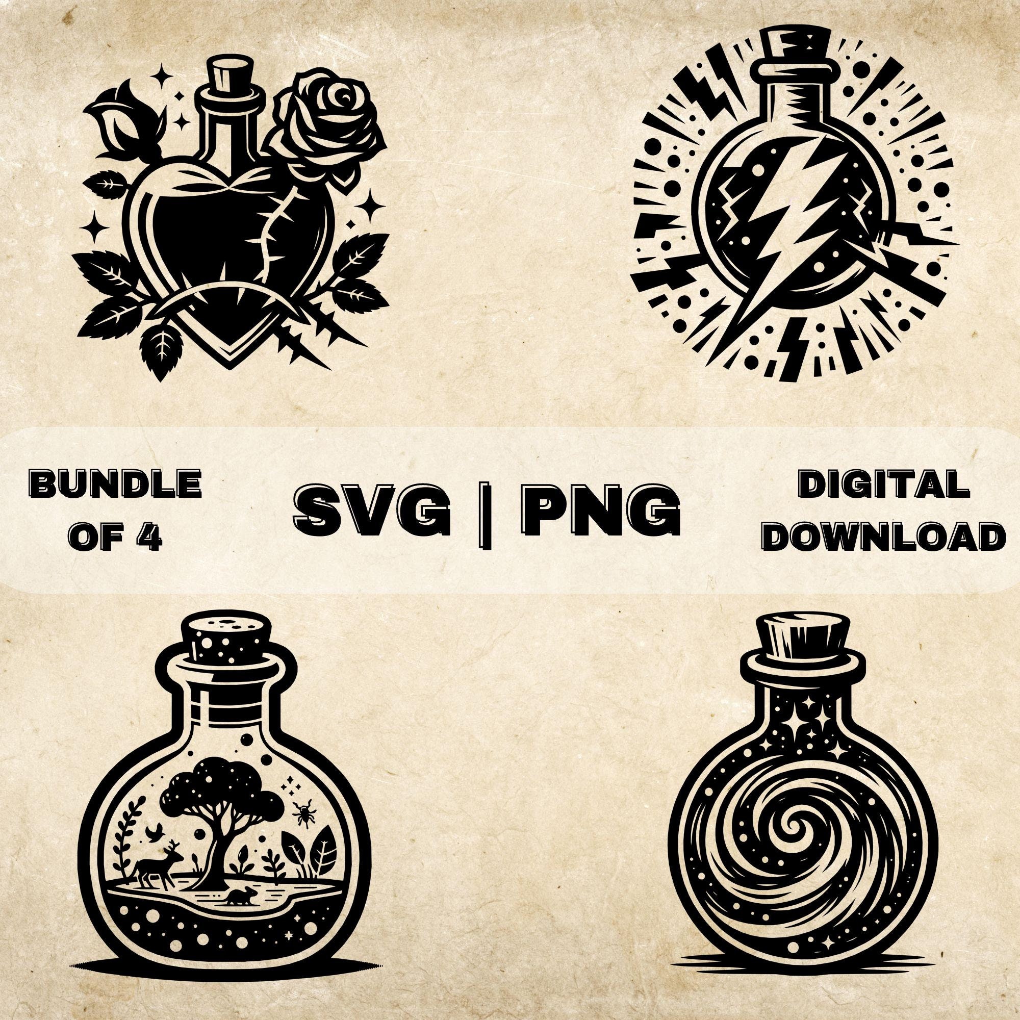 Magic Potion SVG Bundle, Magical Clipart, Hand Drawn Brewing Themed ...