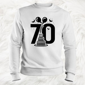 Number 70 SVG Bundle, 70th Birthday Clipart, Hand Drawn Seventy Themed ...