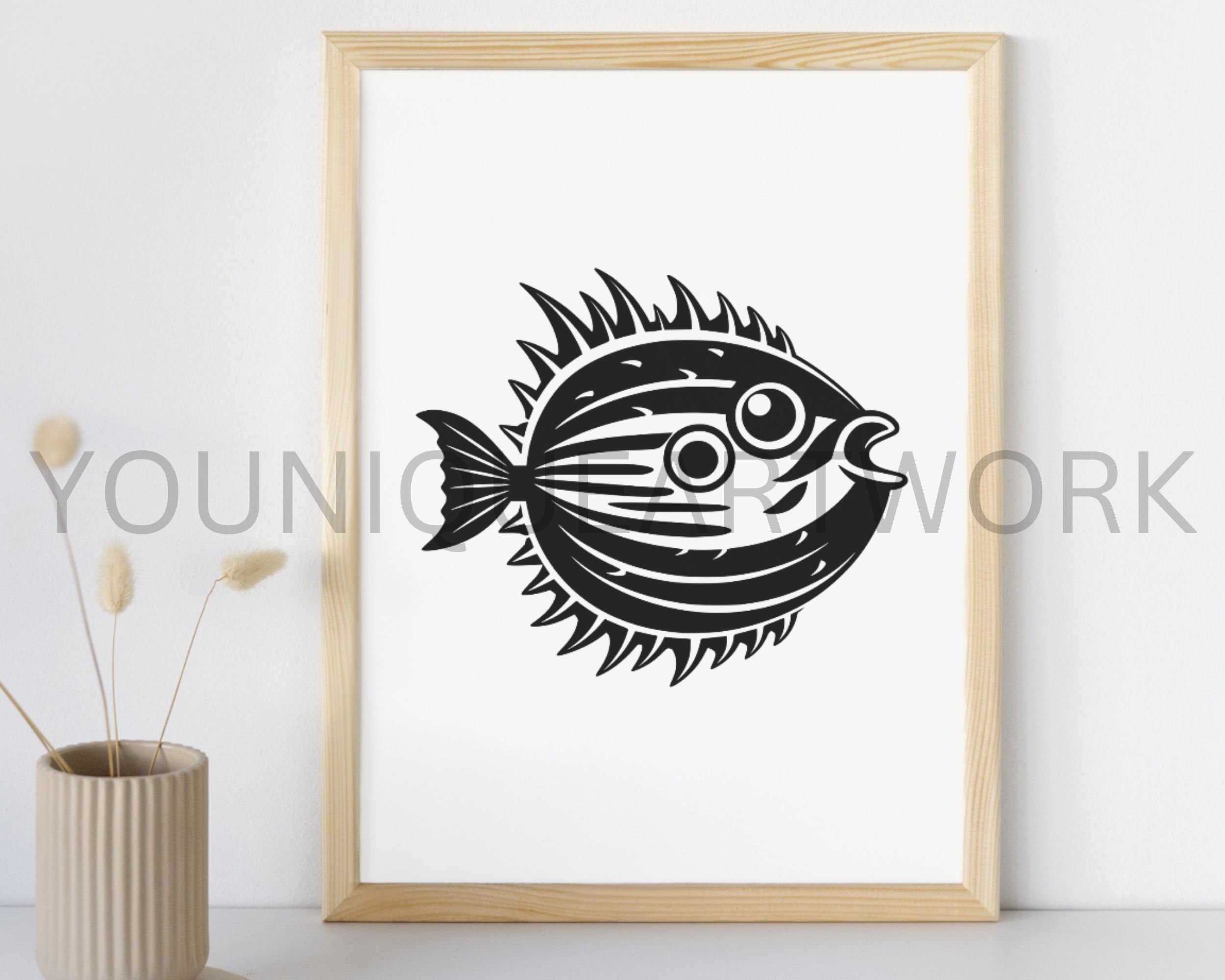 Pufferfish SVG Bundle PNG Cute Fish Clipart Hand Drawn - Etsy