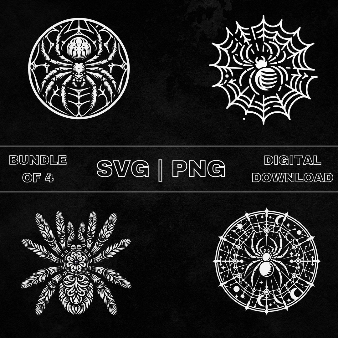 Spider SVG Bundle, Tarantula Clipart, Hand Drawn Spider Lover Theme ...