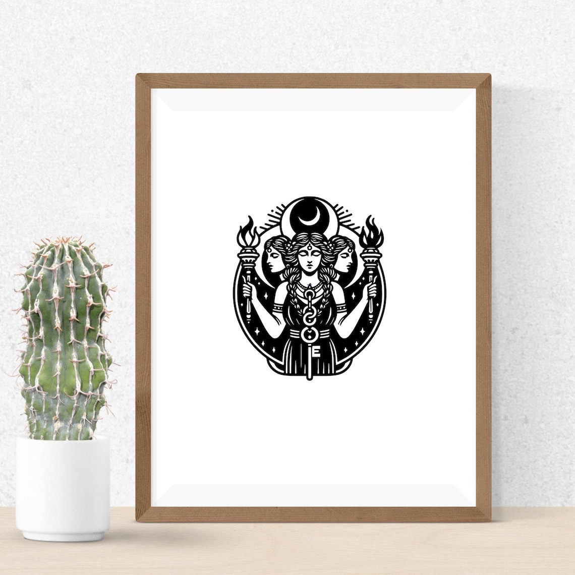 Hecate SVG Bundle, Greek Goddess Clipart, Hand Drawn Crescent Moon ...