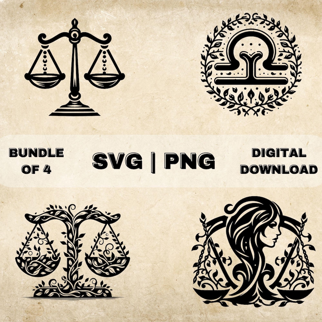 Libra SVG Bundle, Zodiac Sign Clipart, Hand Drawn Astrology Themed ...