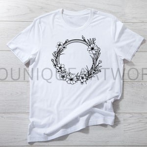 Floral Frame SVG Bundle, PNG, Flower Frame Clipart, Hand Drawn Flowers ...