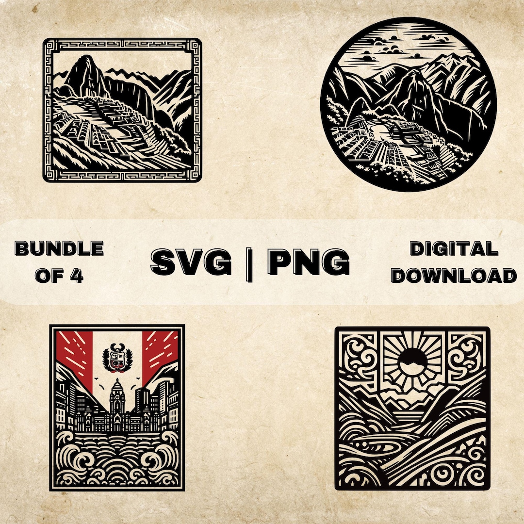 Peru SVG Bundle, Peruvian Flag Clipart, Lima Peru Art, Machu Picchu ...