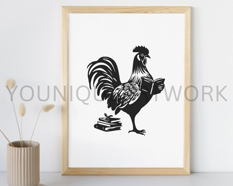 Funny Rooster SVG Bundle PNG Cute Chicken Clipart Hand - Etsy