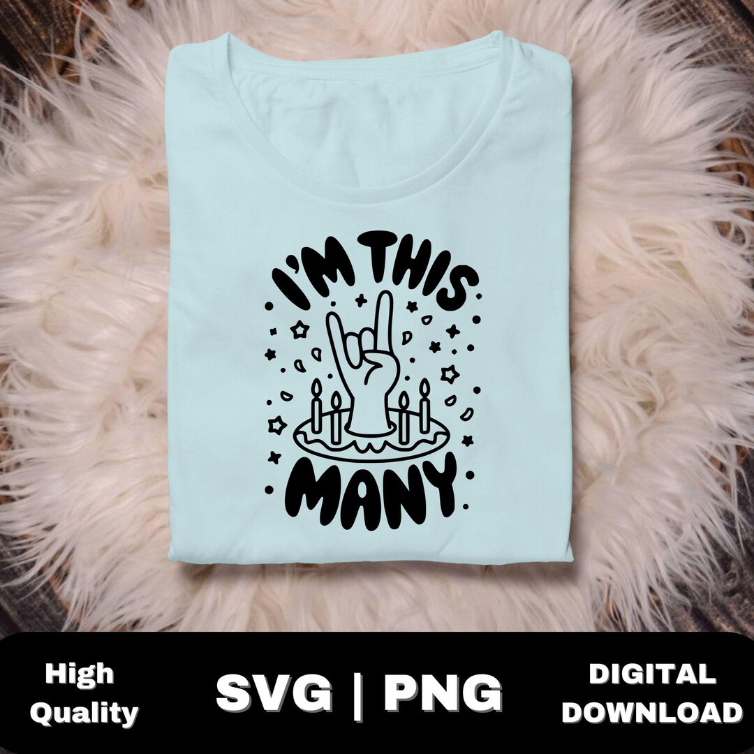 I'm This Many SVG PNG Files for Birthday Cake & Kid's Celebration, Fun ...