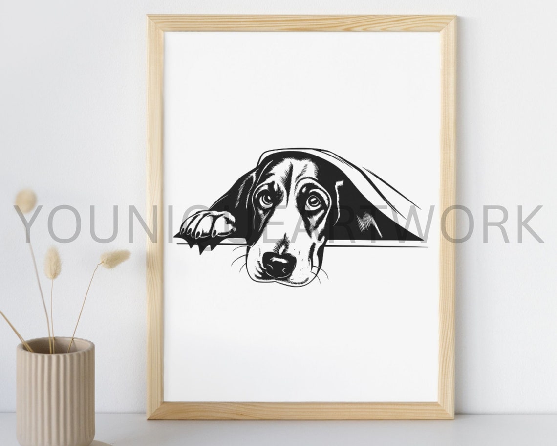 Basset Hound SVG Bundle PNG Funny Dog Clipart Hand Drawn - Etsy