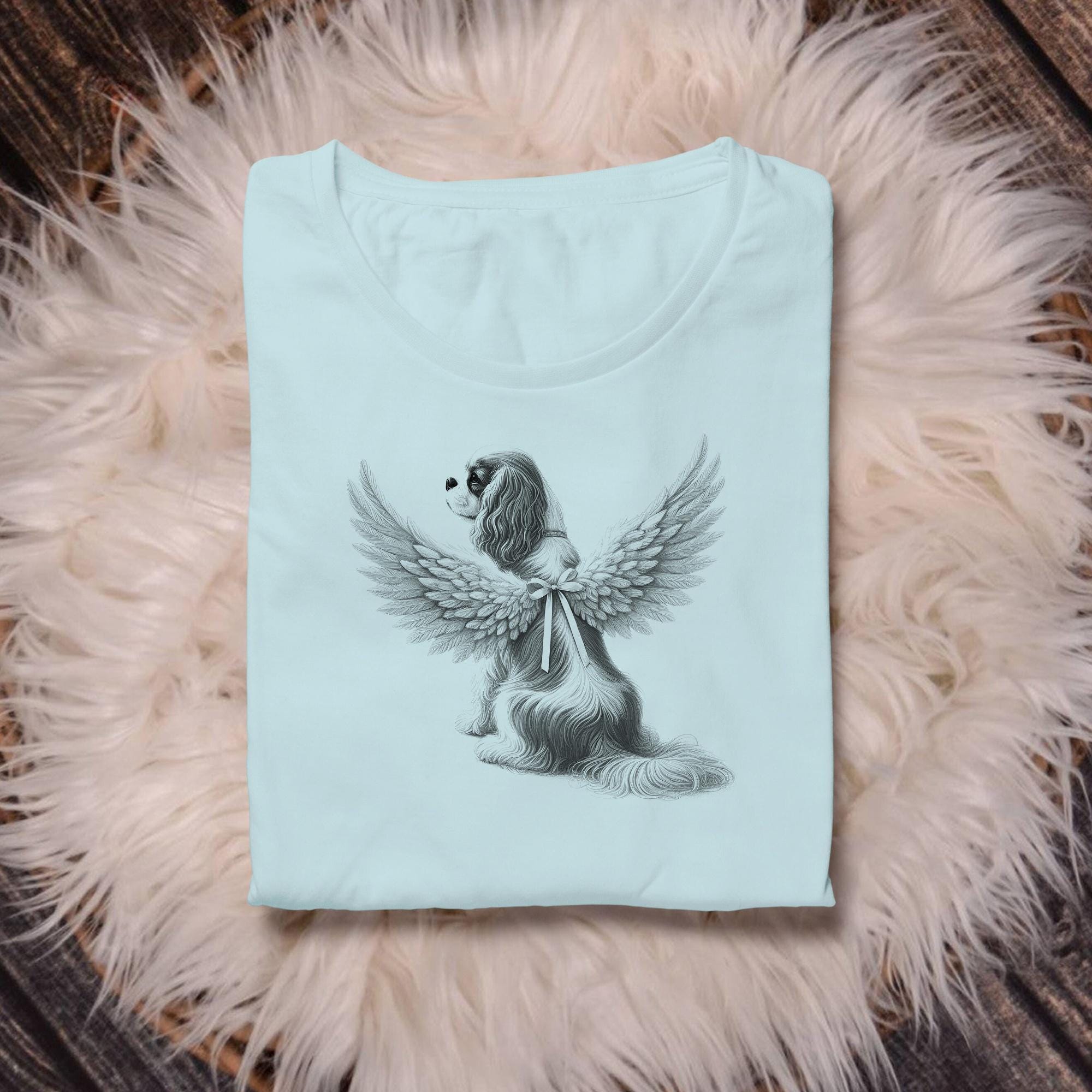 Cavalier King Charles Spaniel Memorial Angel Wings PNG Sublimation File ...
