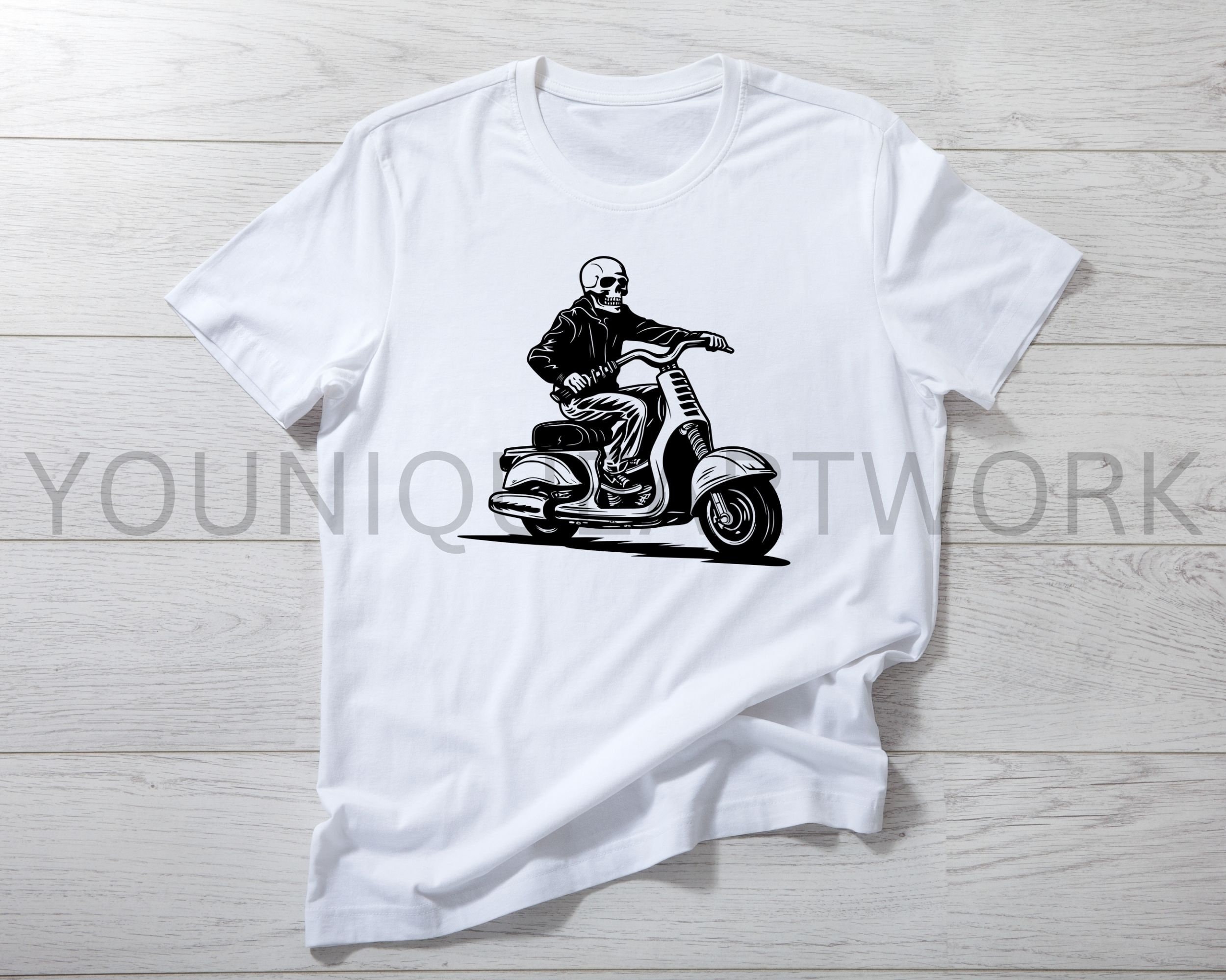 Scooter SVG Bundle, PNG, Funny Scooter Clipart, Hand Drawn Skeleton and ...