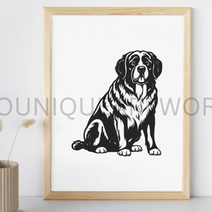 St. Bernard SVG Bundle, PNG, Saint Bernard Clipart, Hand Drawn Dog Face ...