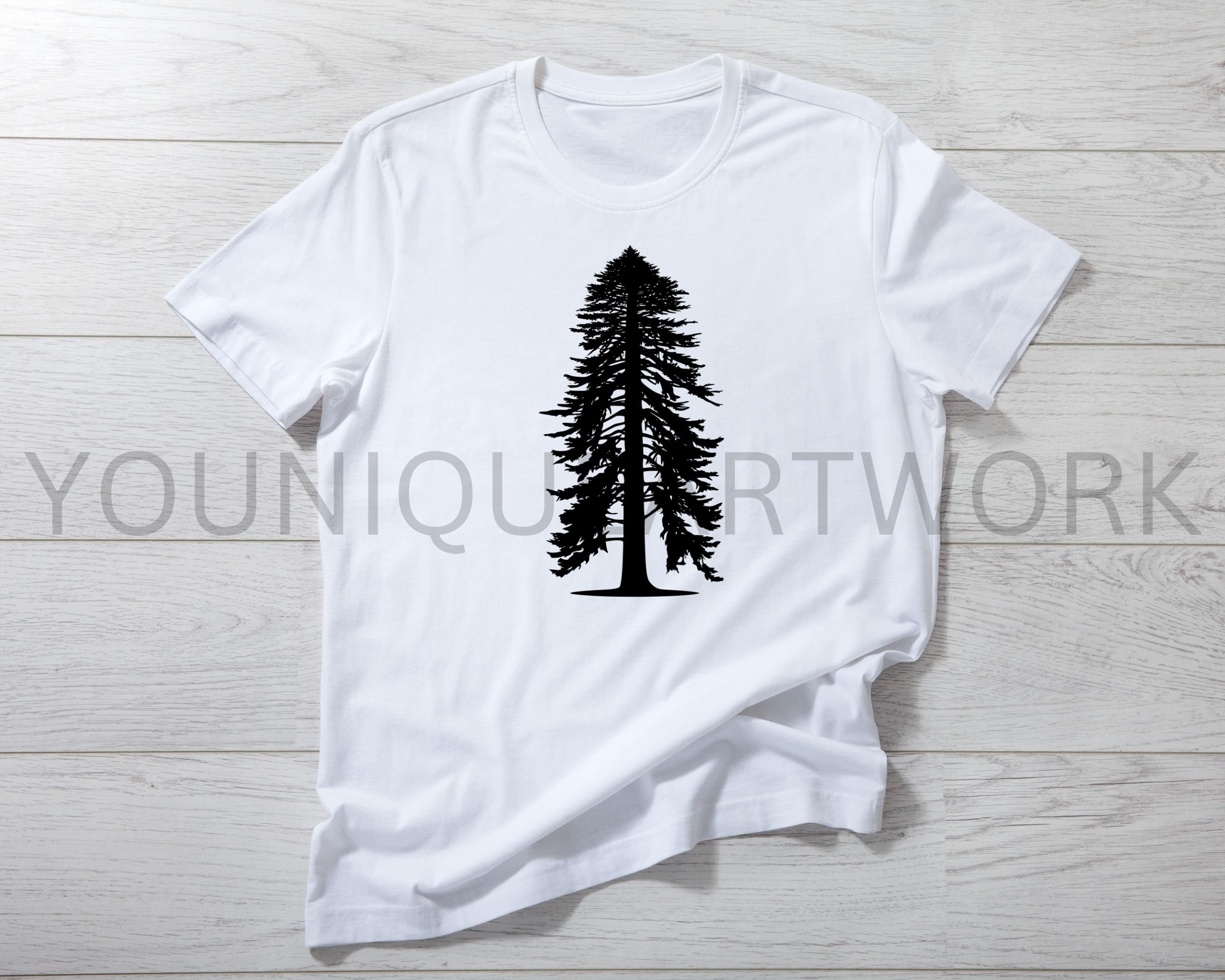 Redwood SVG Bundle, PNG, Trees Clipart, Hand Drawn Redwood Tree Vector ...