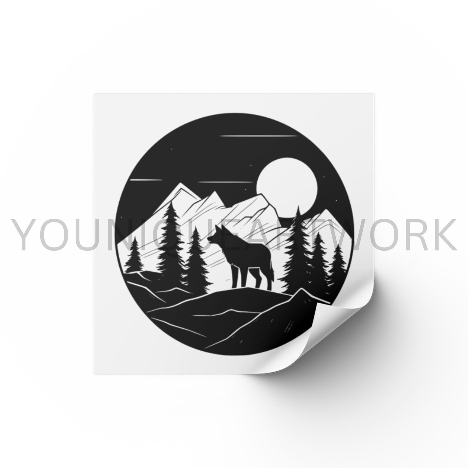 Wolf Scene SVG Bundle PNG Wolf Howling Clipart Hand Drawn - Etsy