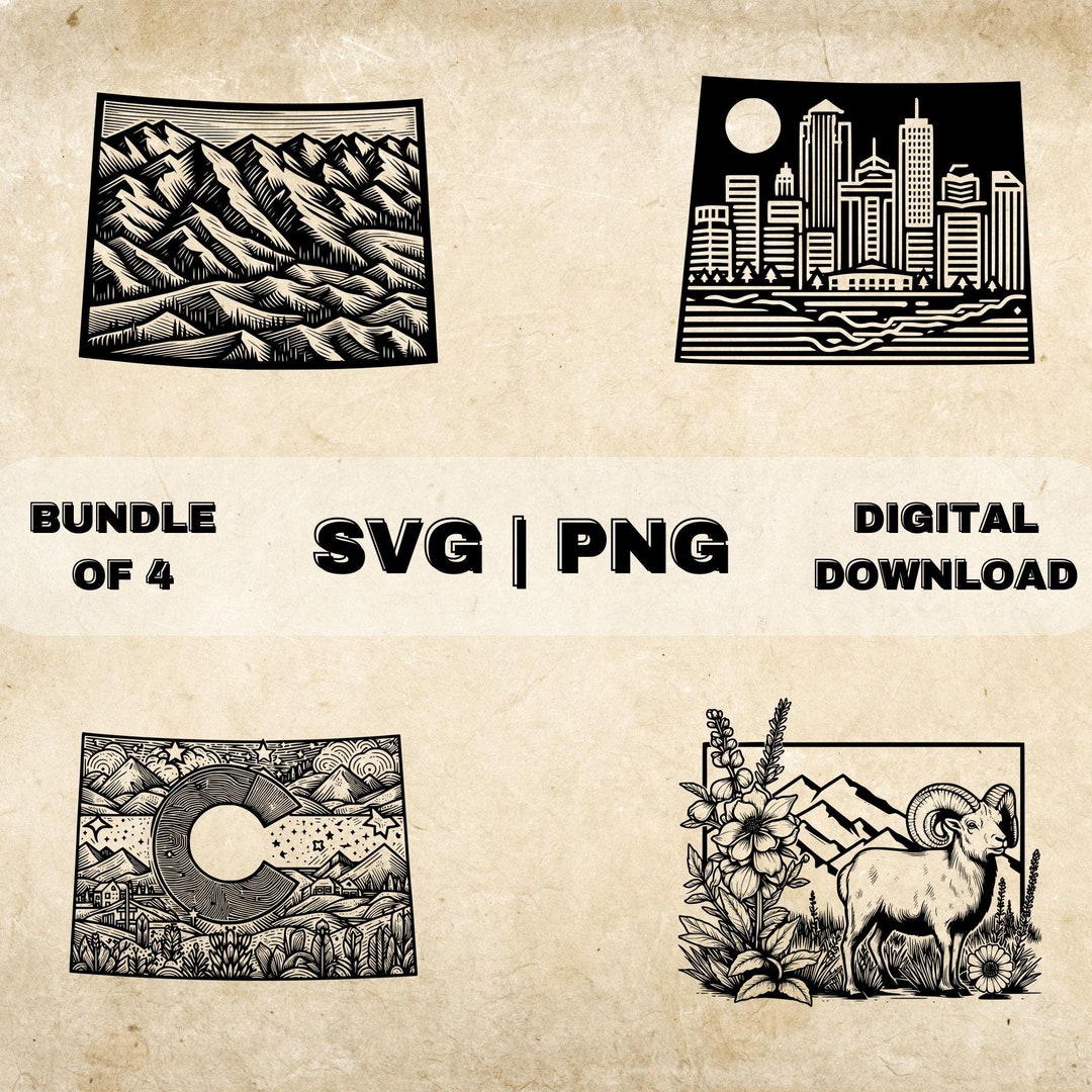 Colorado SVG Bundle, Colorado State Clipart, Rockey Mountains Art Theme ...