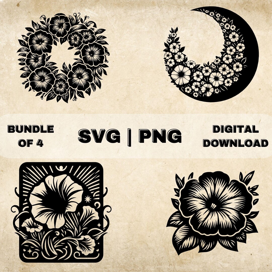 Petunia SVG Bundle, Petunias Flowers Clipart, Hand Drawn Floral Theme ...