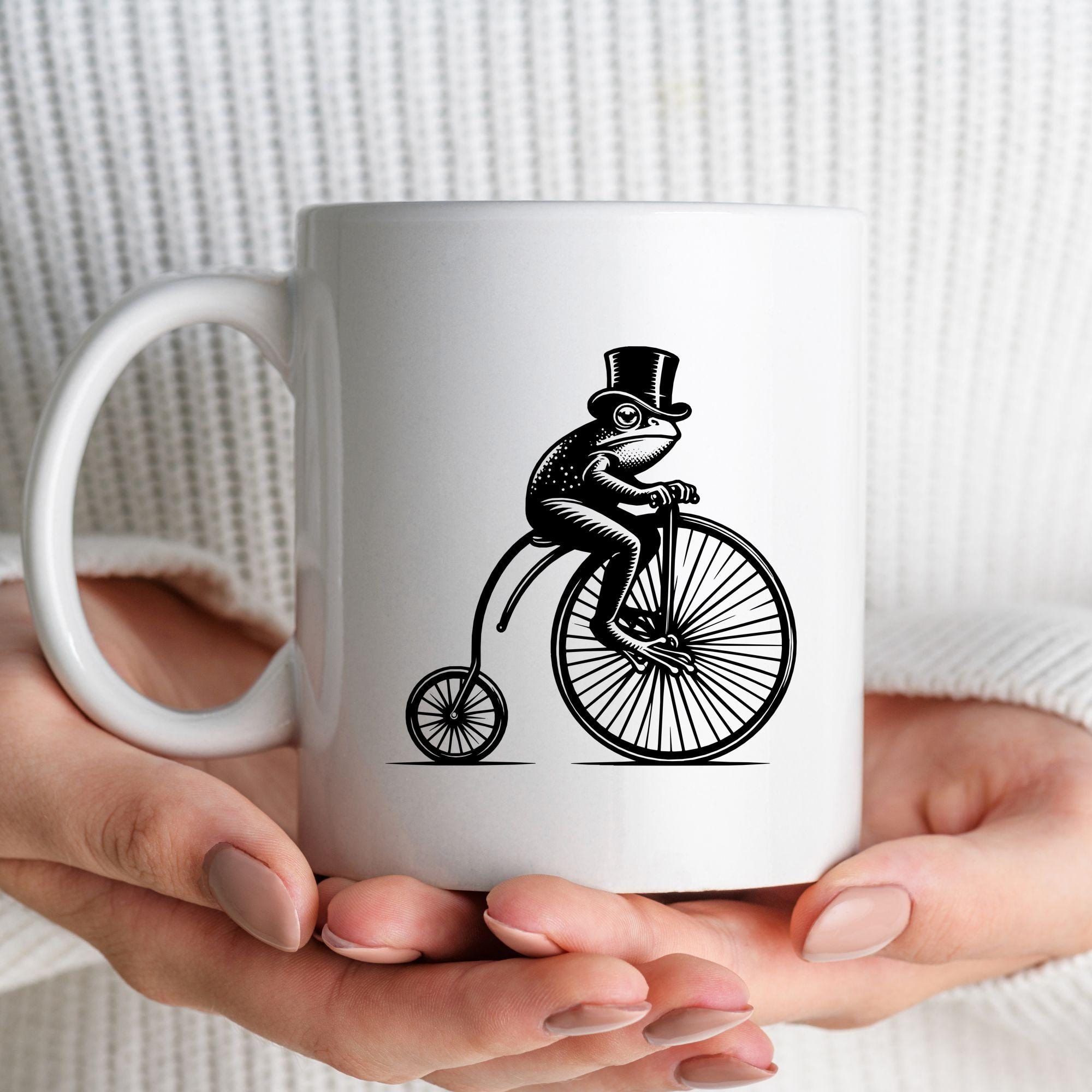 Frog on Bicycle SVG Bundle, PNG, Riding Frog Clipart, Hand Drawn Cute ...