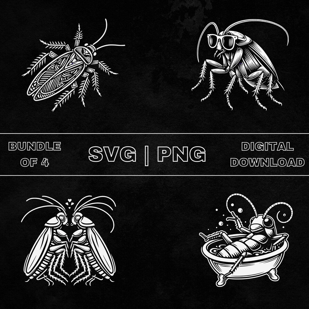 Cockroach SVG Bundle, Insect Clipart, Hand Drawn Insect Lover Theme ...