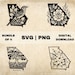 Georgia State SVG Bundle, Georgia Clipart, Hand Drawn Flower, Bird, Oak ...