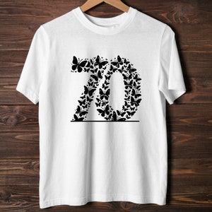 Number 70 SVG Bundle, 70th Birthday Clipart, Hand Drawn Seventy Themed ...