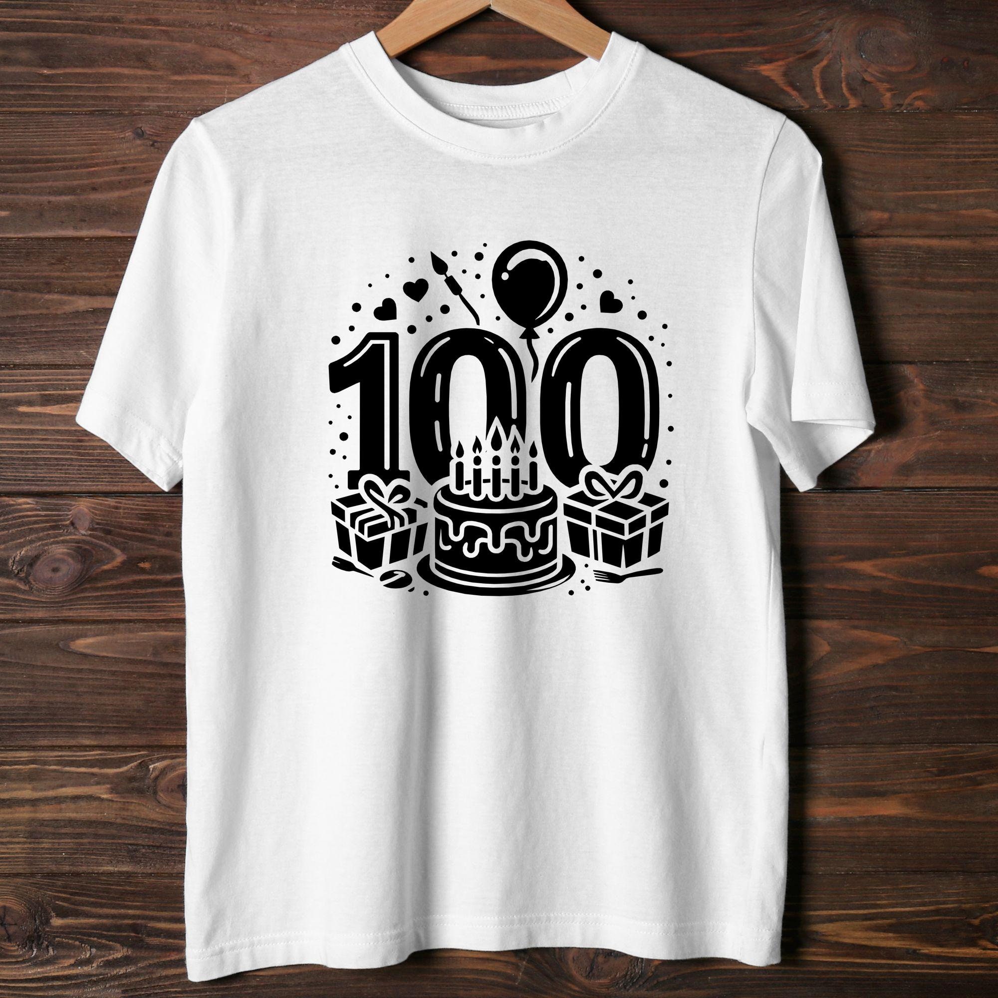 Number 100 SVG Bundle, 100th Birthday Clipart, Hand Drawn Hundred ...