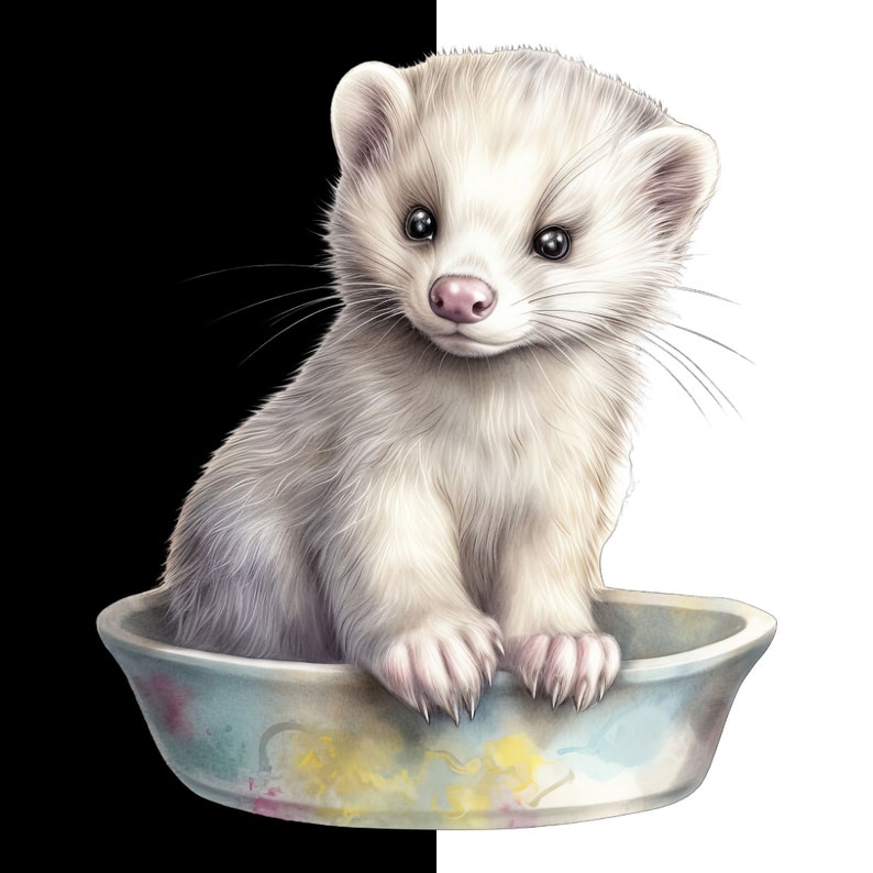 Cute Ferret Clipart Ferret PNG Files for Sublimation Ferrets - Etsy