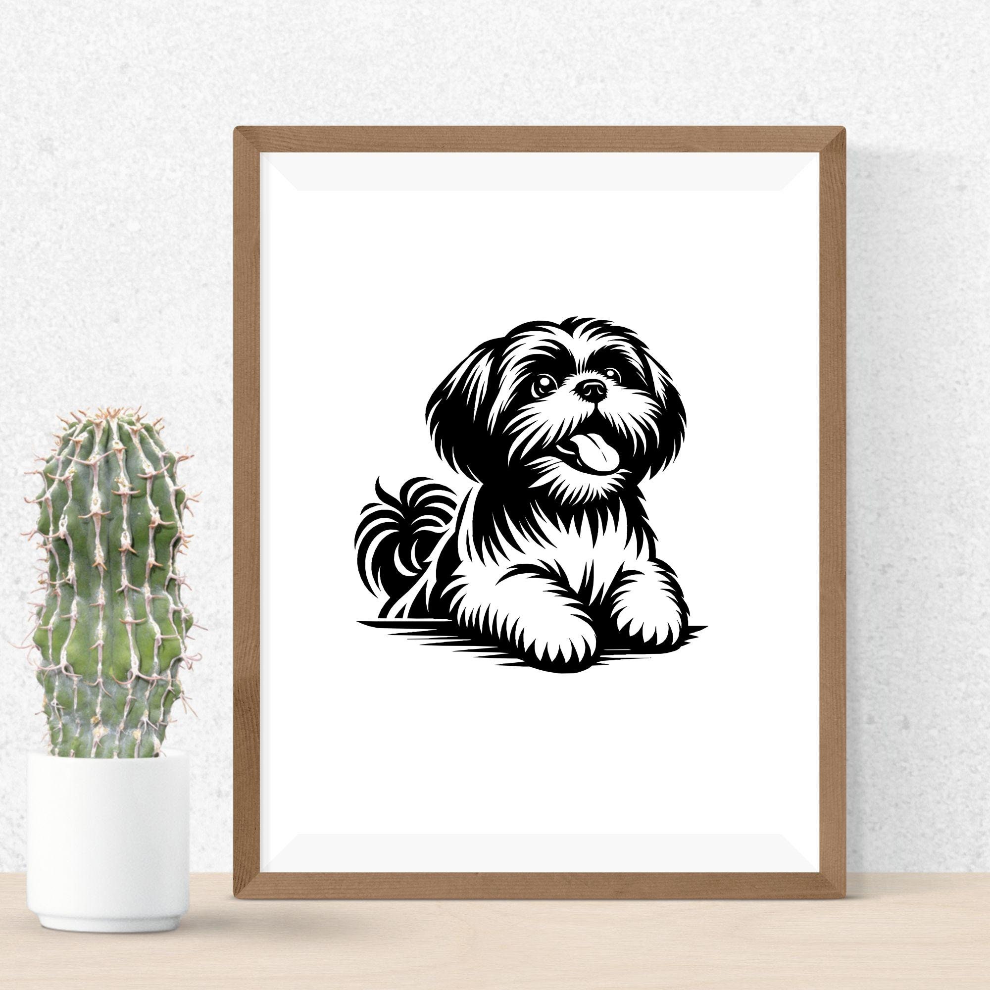 Shih Tzu SVG Bundle, Shih Tzu Clipart, Hand Drawn Dog Theme Vector ...