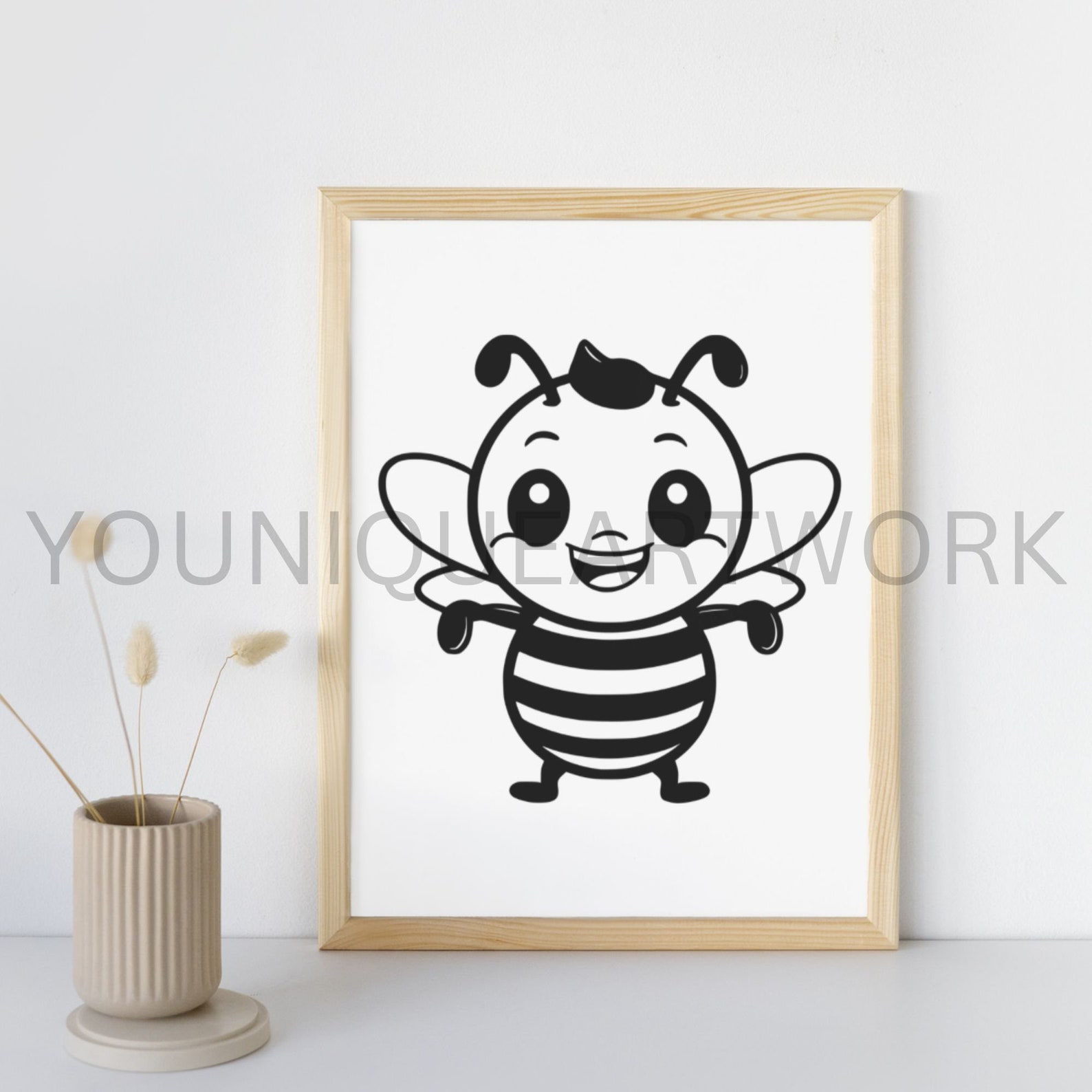 Bee SVG Bundle, PNG, Cute Bumblebee Clipart, Hand Drawn Bees Vector ...