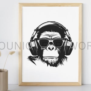 Monkey SVG Bundle, PNG, Funny Monkey Clipart, Hand Drawn Cool Monkey ...
