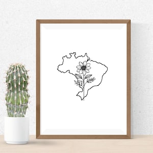 Brazil Map SVG Bundle, Brazilian Clipart, Hand Drawn Brazil Flag Art ...