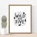 Wild and Five SVG PNG Files for 5th Birthday Boy, Kids Party Decor ...